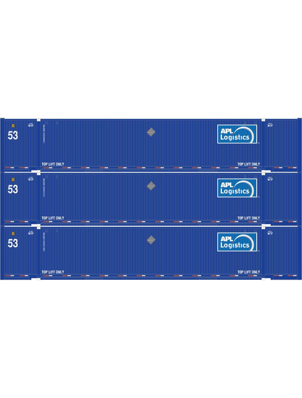 athearn 29351 apl 53' jindo container 3pk #2