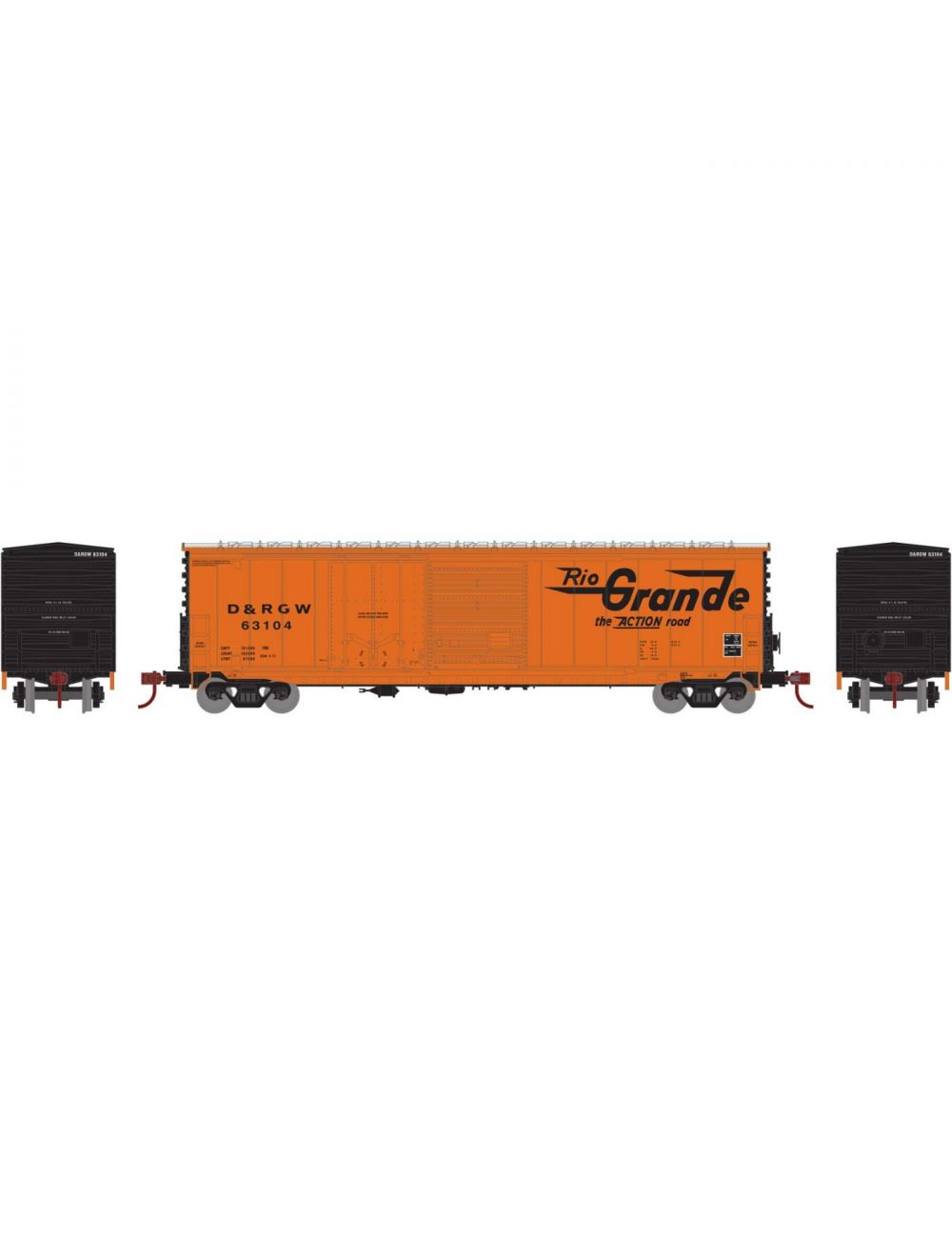 Athearn #89335 D&RGW 50' Boxcar, HO Scale