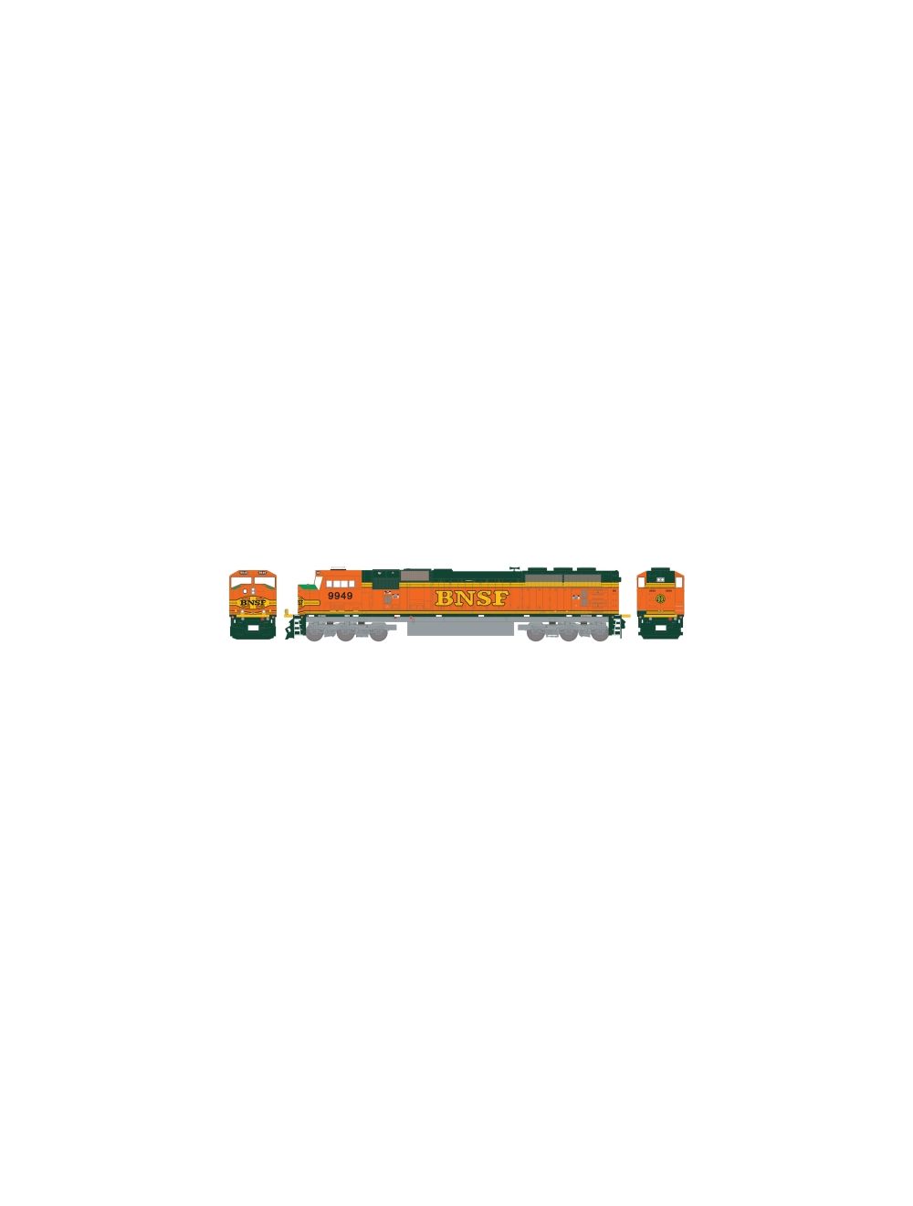 athearn g64780 bnsf sd70mac #9949