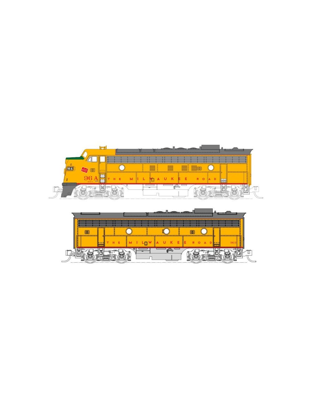 Kato 1060432 milw rd fp7 a/b dc version, N Scale