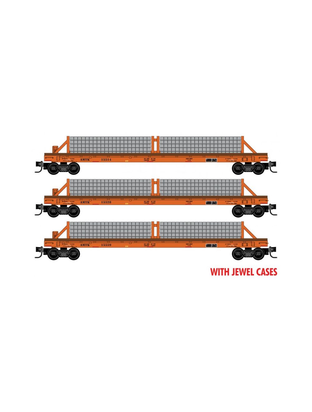 Micro Trains 98302234 Amtrak tie loader 3pk, N