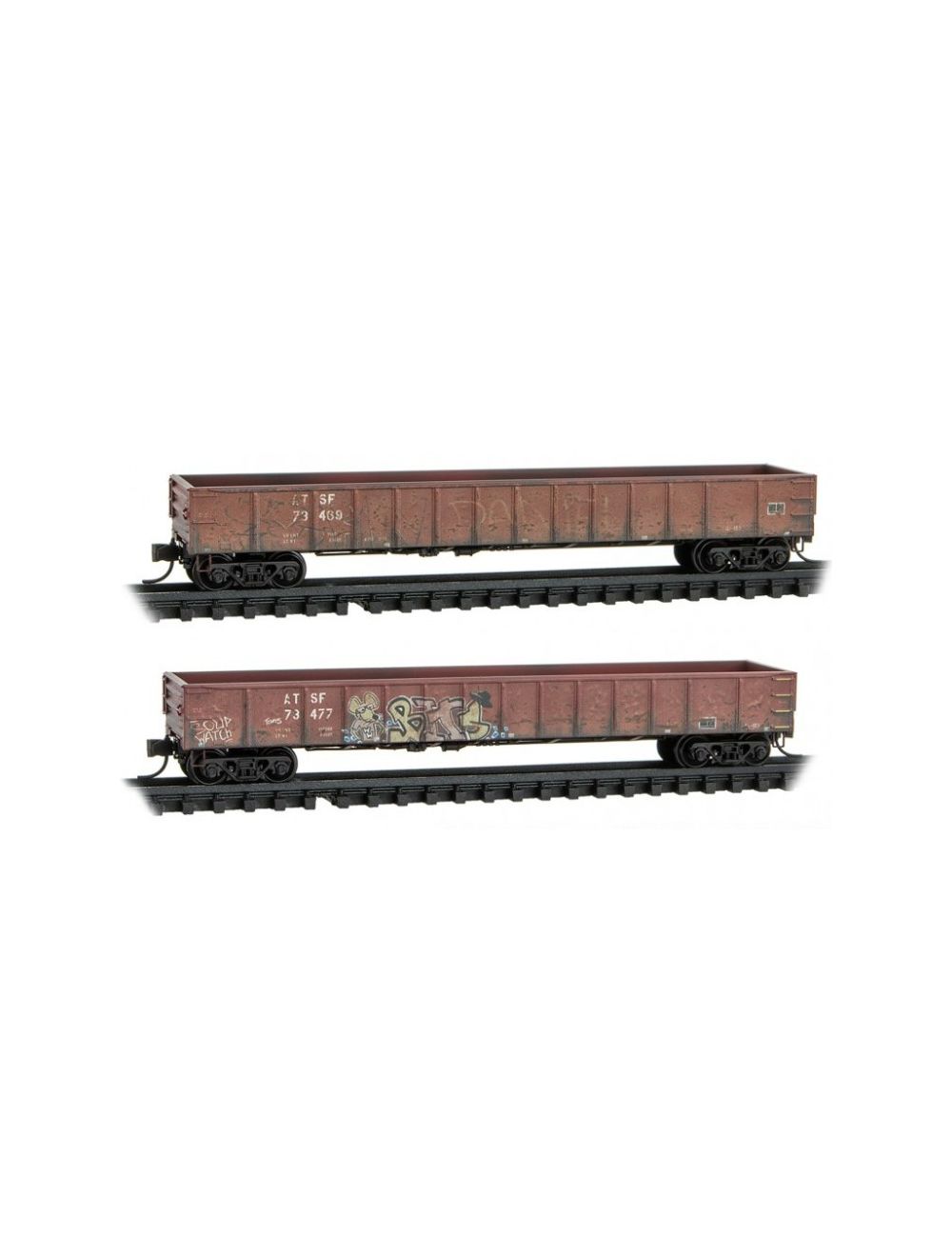 Micro Trains 98305031 ATSF wthrd gondola 2pk, N