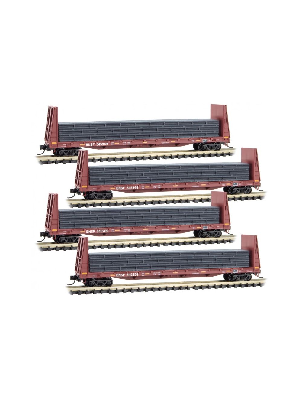 Micro Trains 99300157 BNSF bulkhead flatcar 4pk