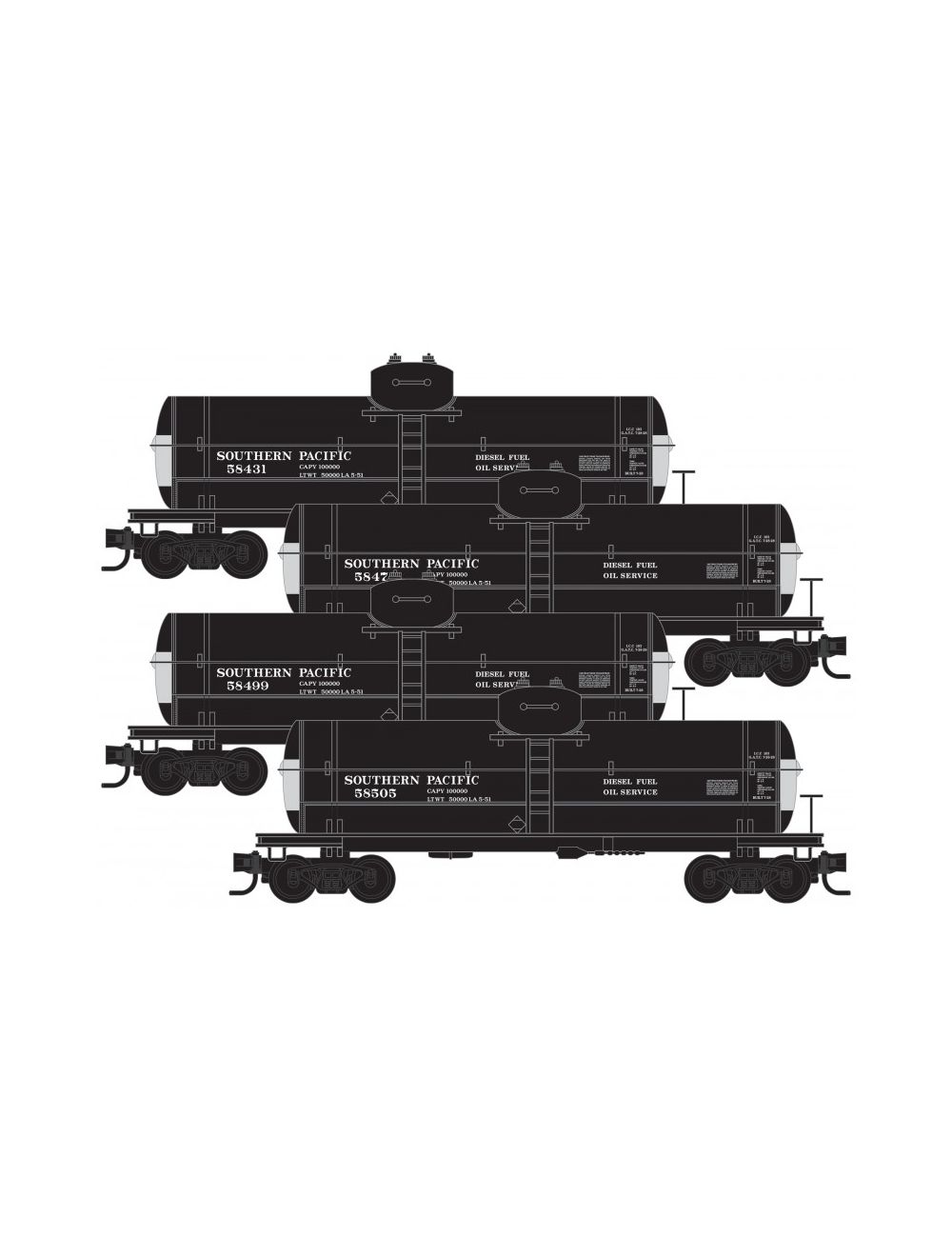 Micro Trains 99300163 SP tank car 4 pack