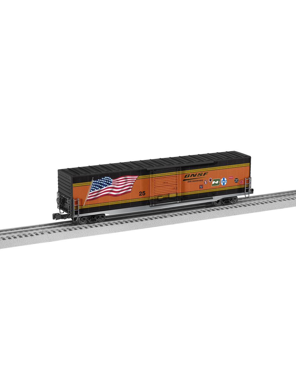 Lionel 2226810 BNSF illuminated flag boxcar, O