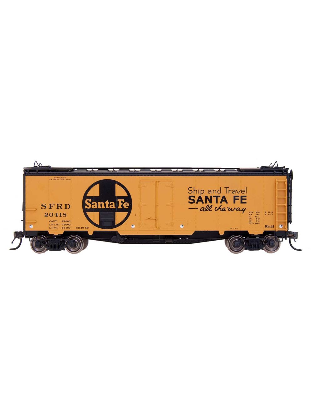 Intermountainn 46111 santa fe reefer ship/trvl lar