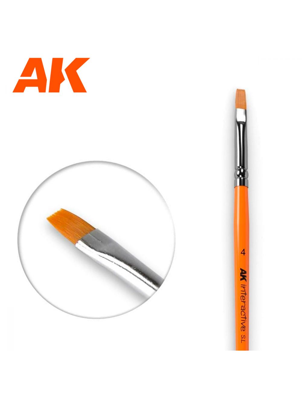AK Interactive 610 4 size syn flat brush