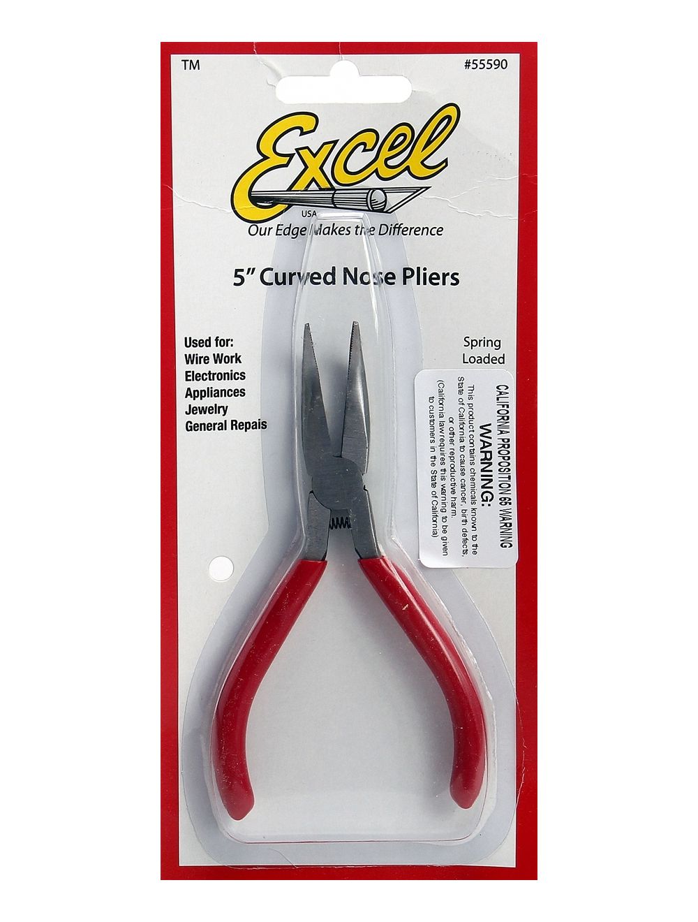excel 55590 5" curved nose pliers