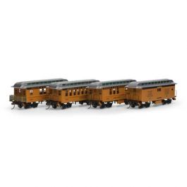 Roundhouse 16382 D&RGW overton coach 4pk, HO scale