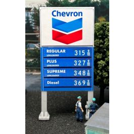 Scale Signs n1128v8 chevron gas sign, N scale