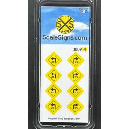 Scale Signs N3009, advisory speed signs, N scale