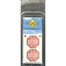 Scale Signs o2505 o scale red stop signs old, O