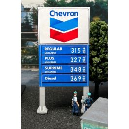 Scale Signs 1112v8 chevron gas station sign, HO