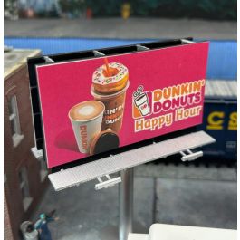 Scale Signs 1607v1 dunkin billboard HO
